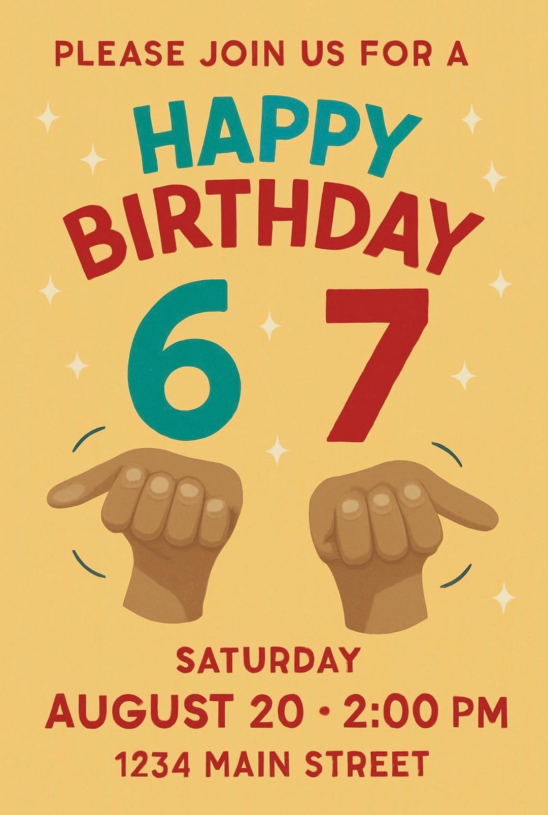 Vintage 67th Birthday Invitation Template • Editable Birthday Invite ...