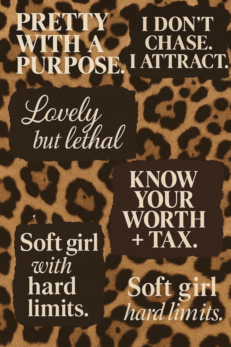 Leopard Print Phone Wallpaper | Quote Collage | Confident Feminine ...