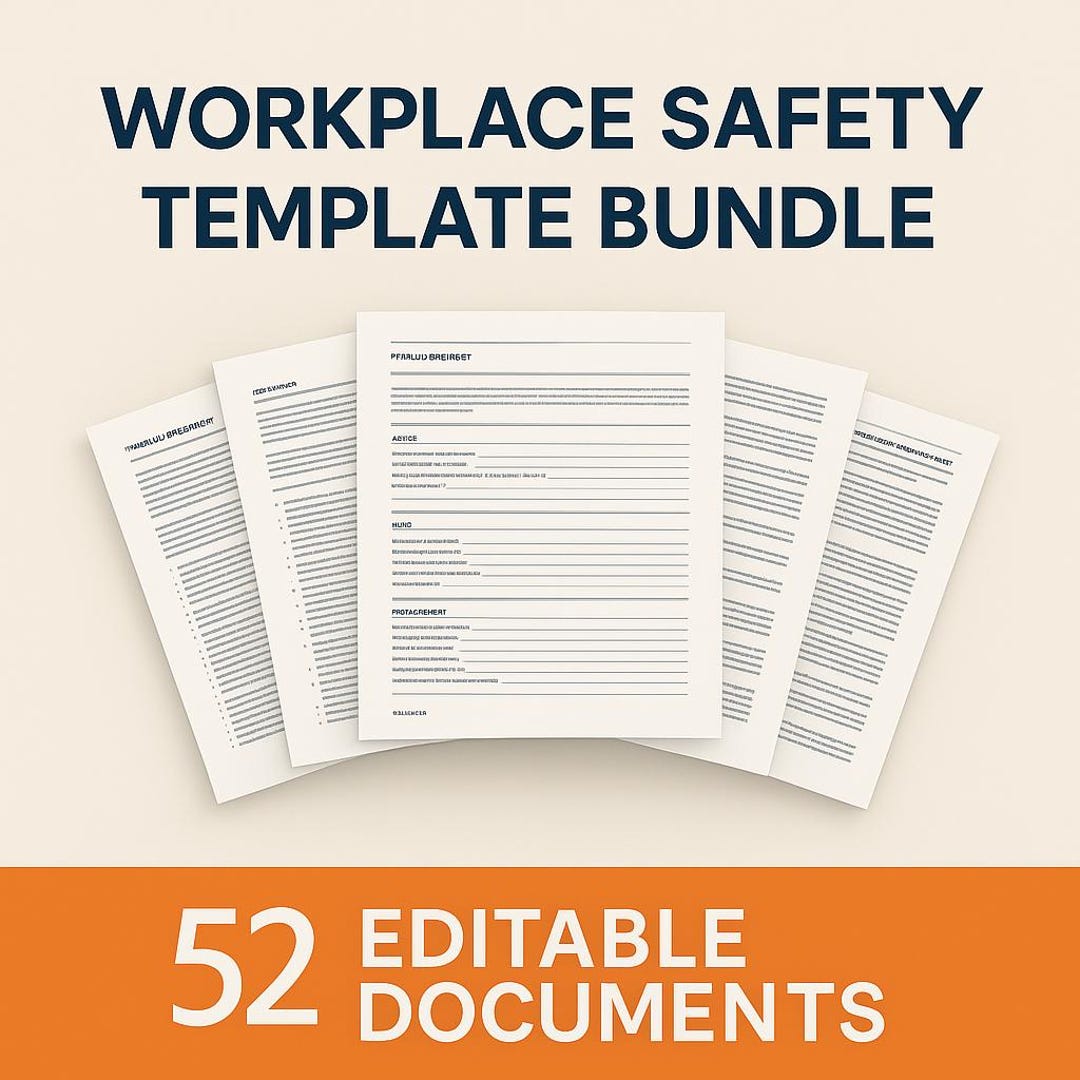 Workplace Safety Template Bundle • 52 Editable Forms, Checklists ...