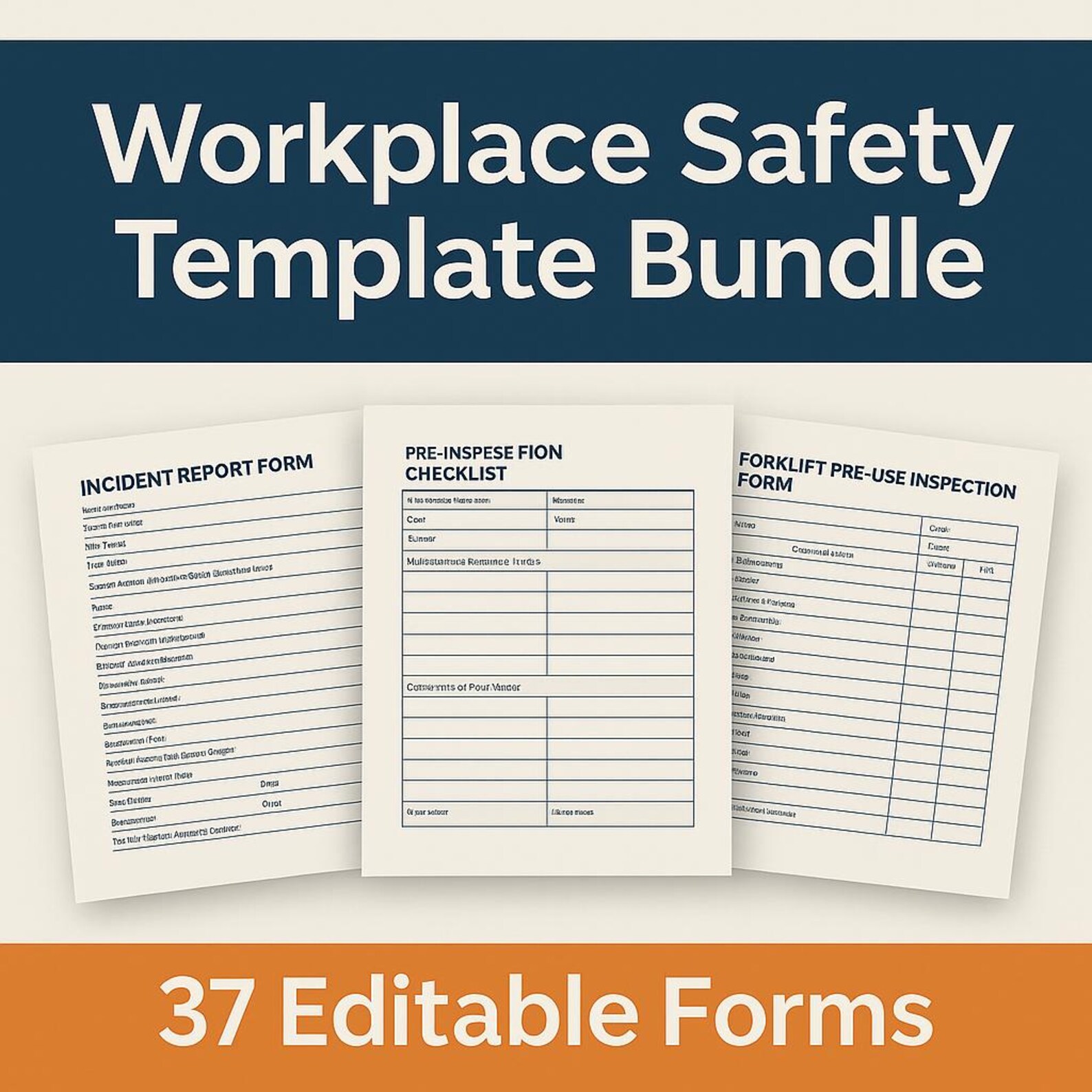 Workplace Safety Template Bundle • 37 Editable Forms, Checklists & Logs ...