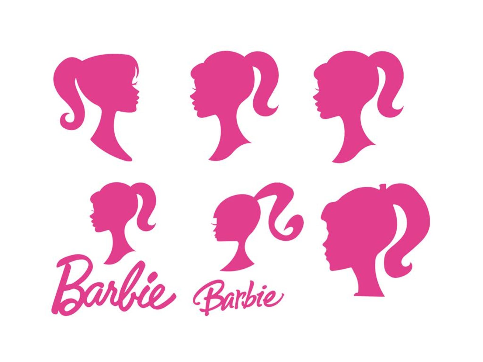 Barbie SVG Bundle | Pink Doll Head SVG | Barbie Logo Cut Files ...