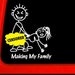 Making My Family Stick Figure Family Funny Sticker for Car, Truck ...