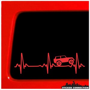 Heartbeat EKG Jeep Wrangler Vinyl Sticker – Love Heart Bumper Decal 2 ...