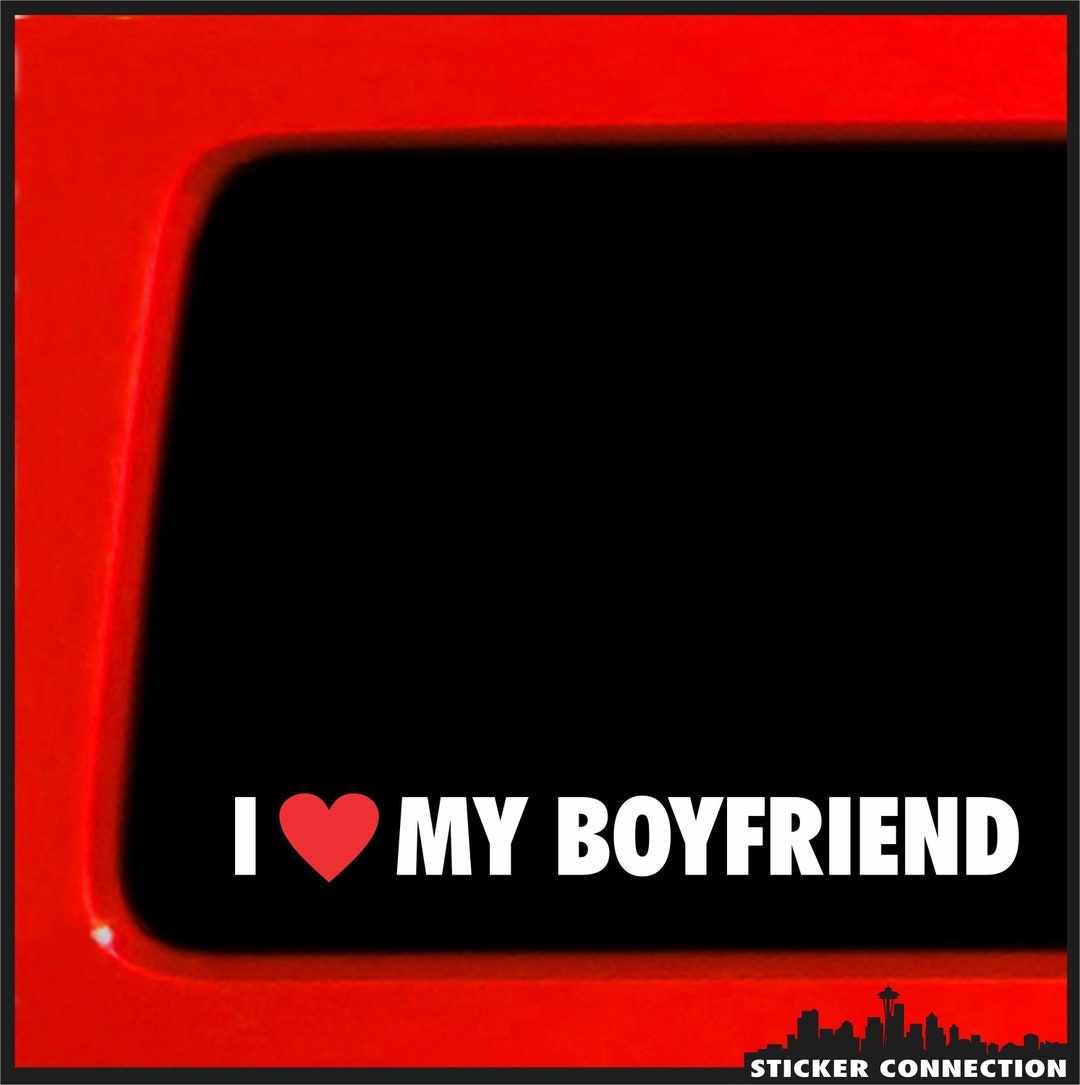 Sticker Connection | I Love My Boyfriend Heart | Woman Funny Car Vinyl ...