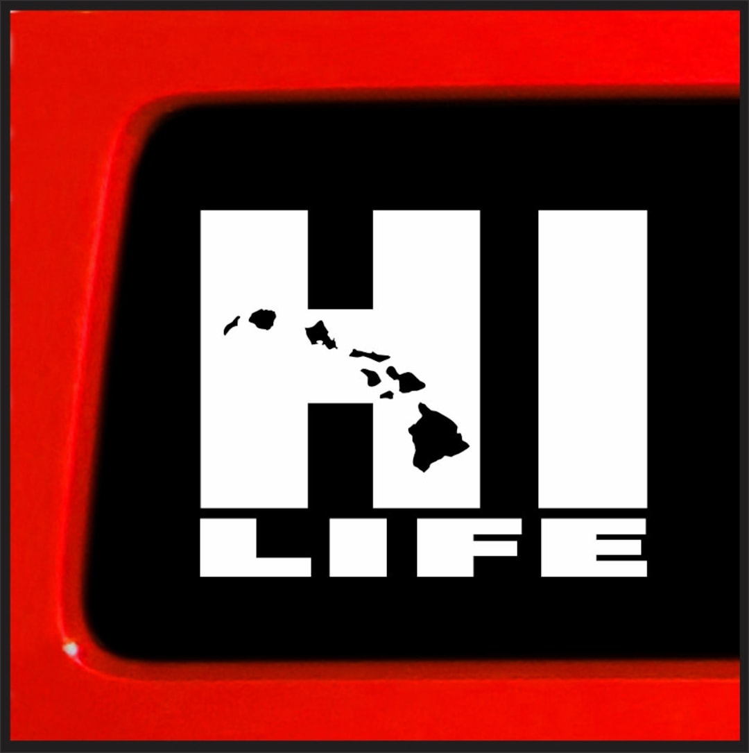 Hawaiian Islands Sticker (3.8"x4.75") - HI Life Vinyl Decal for Car ...