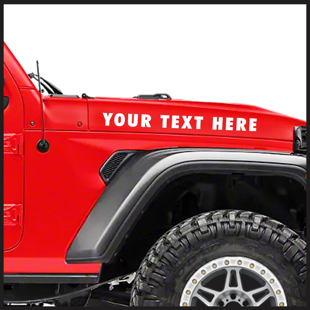 Sticker Connection | Custom Fender / Hood Text / Name | Your Text Here ...
