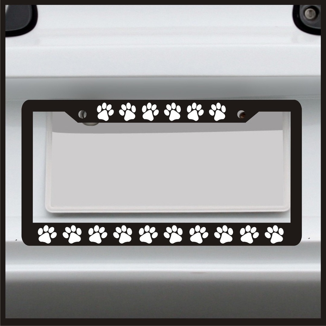 Cute Paw Print License Plate Holder for Pet Owners | Custom Front Frame ...