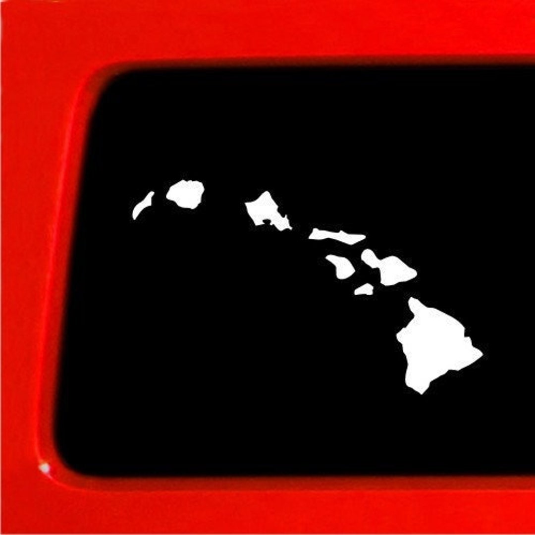 Hawaiian Islands Sticker 2.25x7 HI Life Map Decal for Cars, Trucks ...