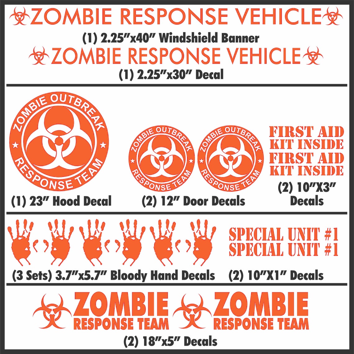 Zombie Outbreak Response Team Sticker Variety Pack 17 | Etsy