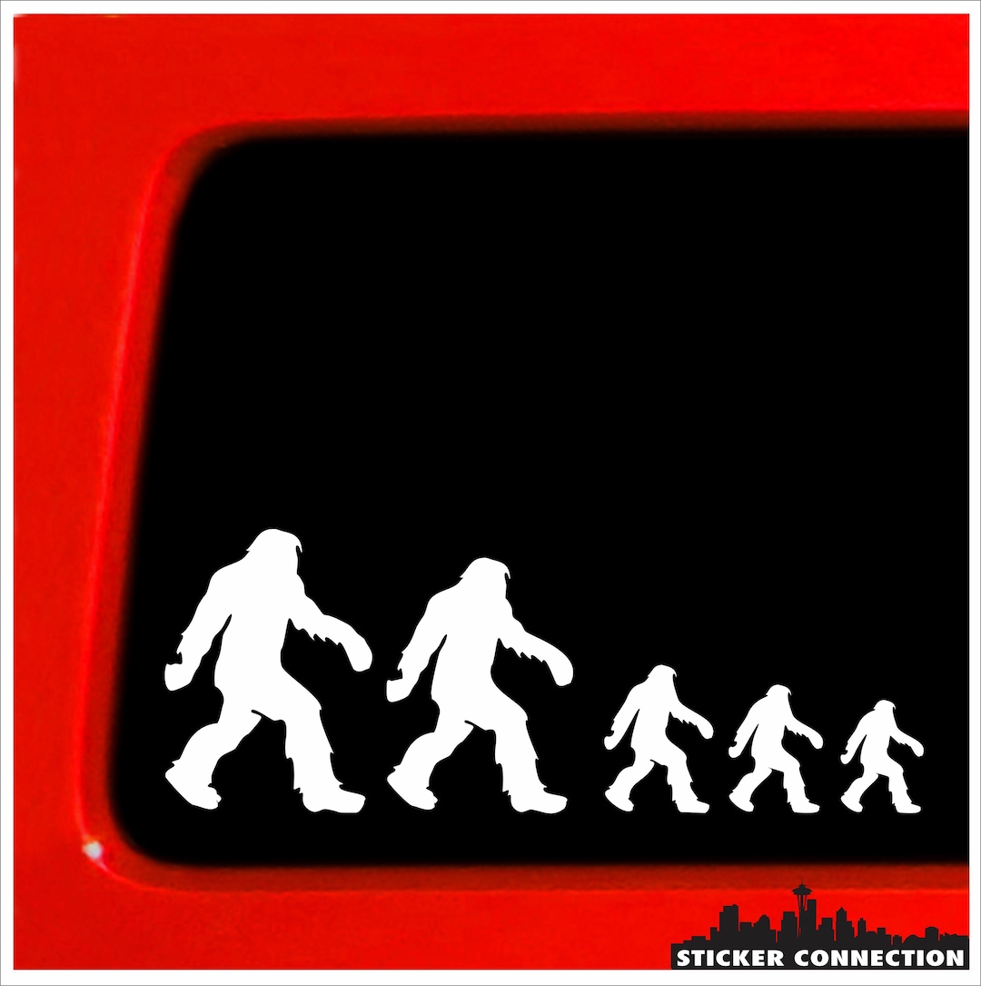 Sticker Connection | Bigfoot Sasquatch Stick Figure Family Bumper ...