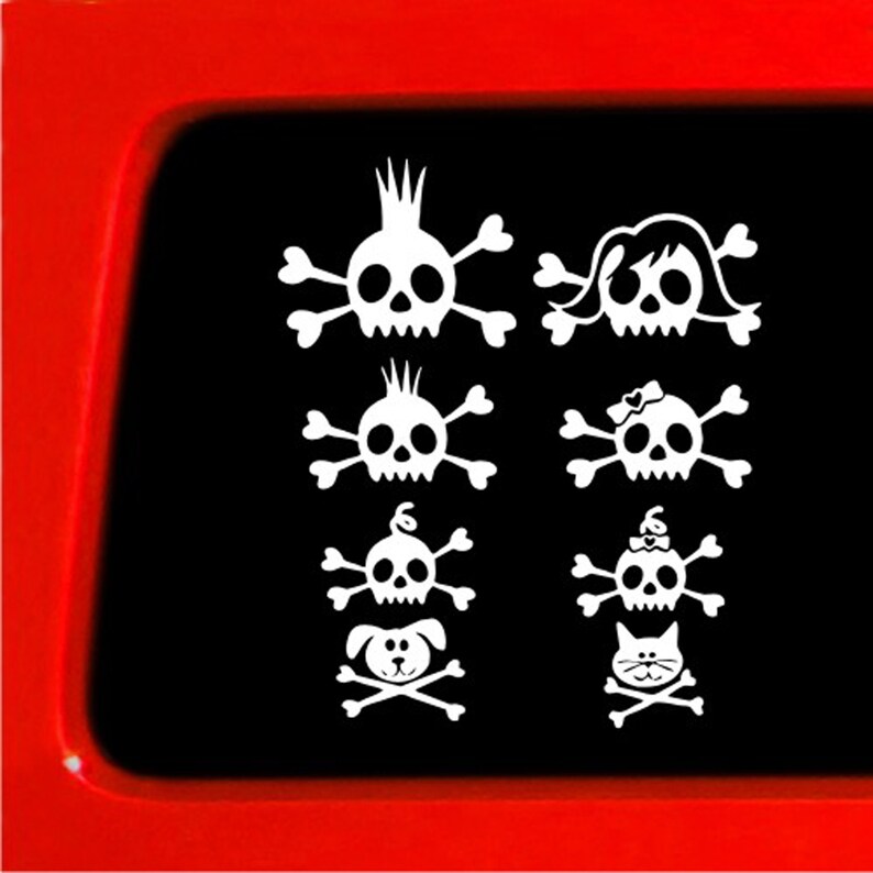 Sticker Connection Skull Stick Figure Family Bumper Sticker - Etsy