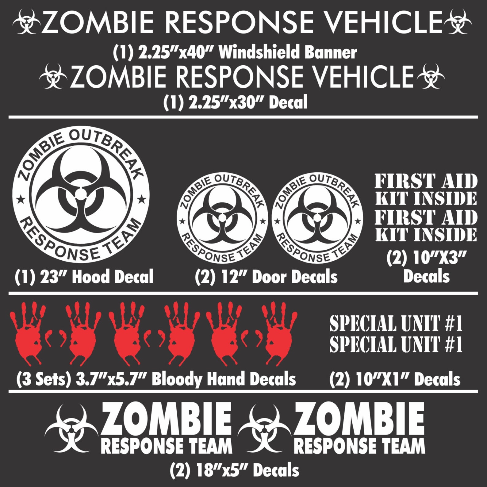 Zombie Outbreak Response Team Sticker Variety Pack 17 | Etsy