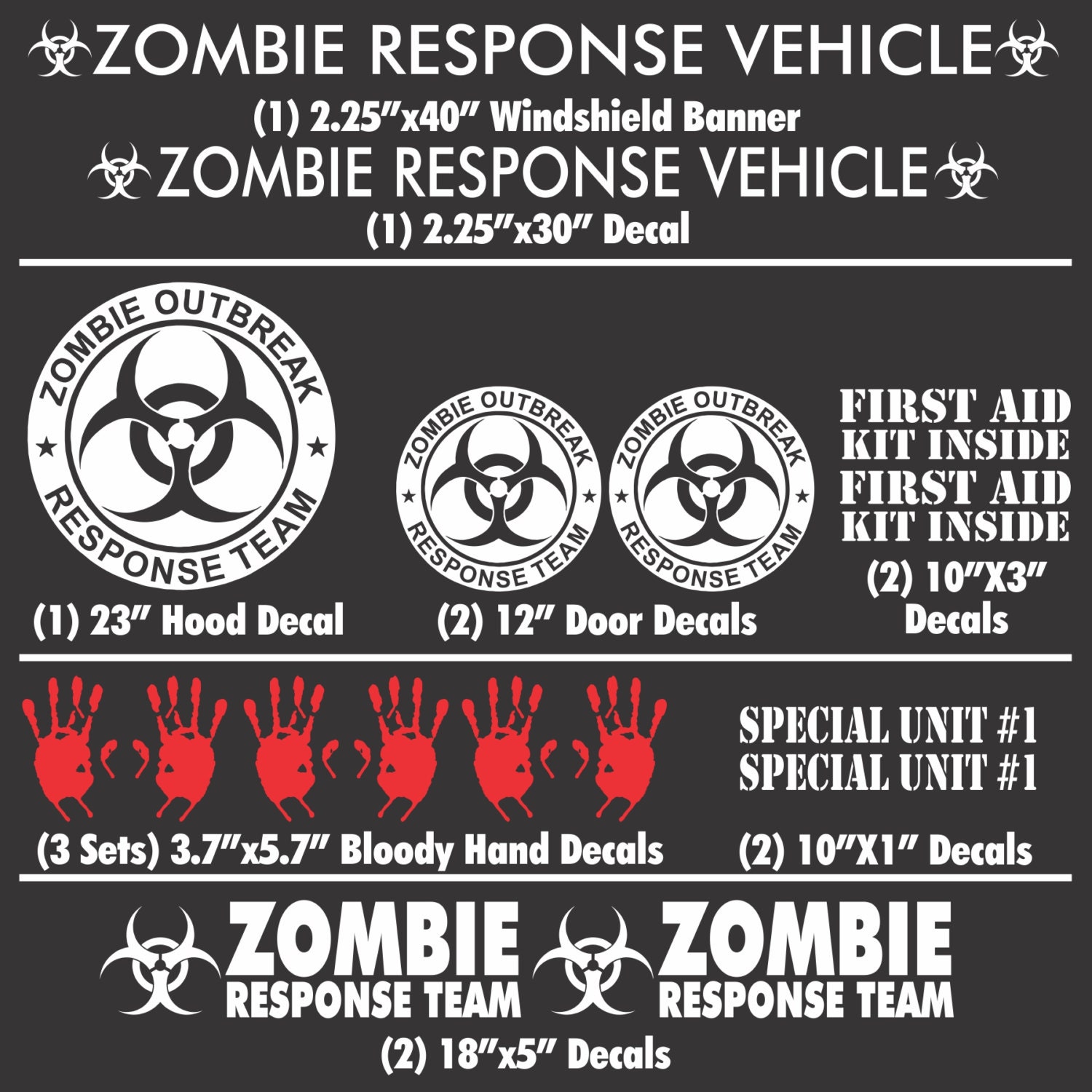 Zombie Outbreak Response Team Sticker Variety Pack 17 | Etsy