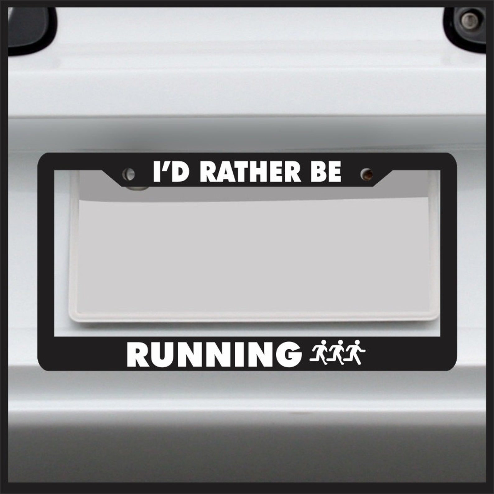 I'd Rather Be Running - License Plate Frame - Swim Bike Run Car Tag 26. ...