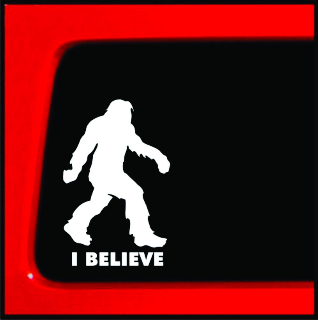 Bigfoot Sasquatch Stick Figure I Believe | Yeti, Bigfoot Bumper Decal ...