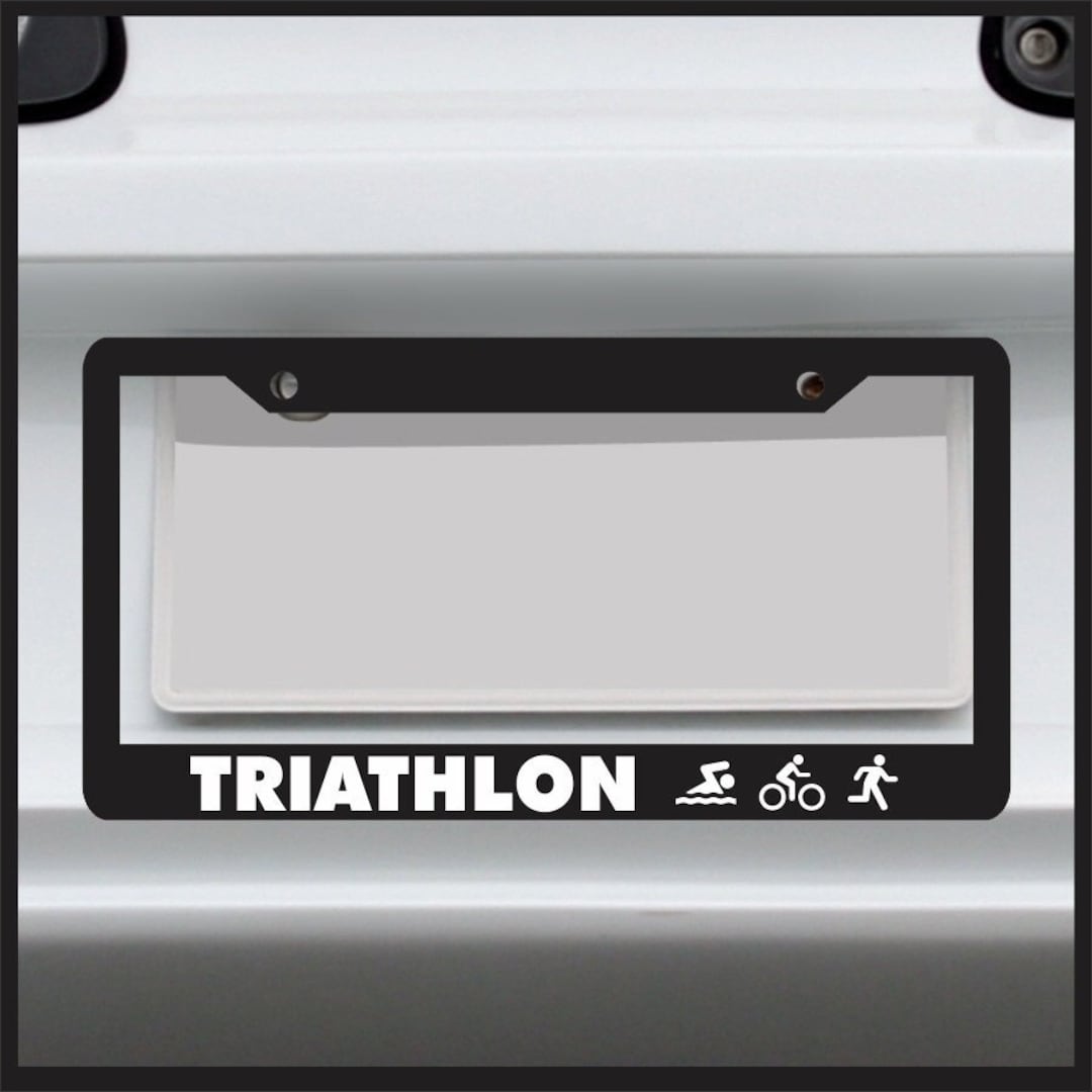 Triathlon - License Plate Frame - Swim Bike Run Car Tag Ironman Car Tag ...