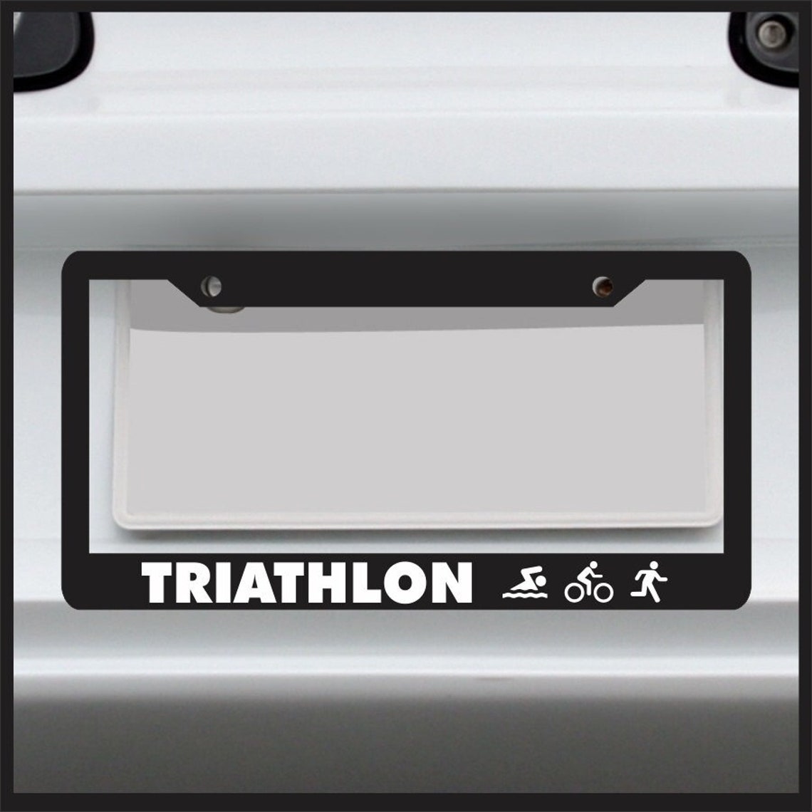 Triathlon License Plate Frame Swim Bike Run Car Tag - Etsy