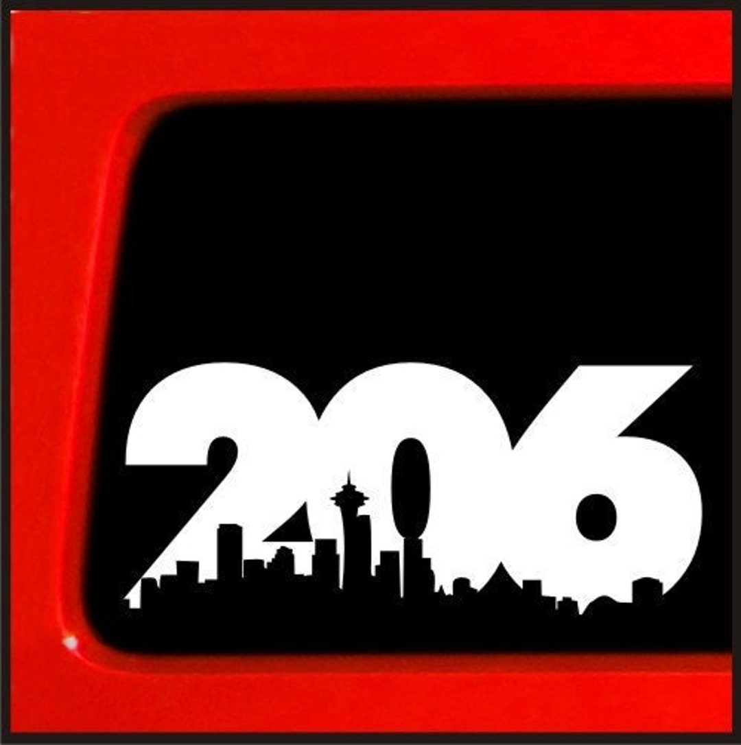 Sticker Connection 206 Seattle Bumper Sticker Decal for Car, Truck ...