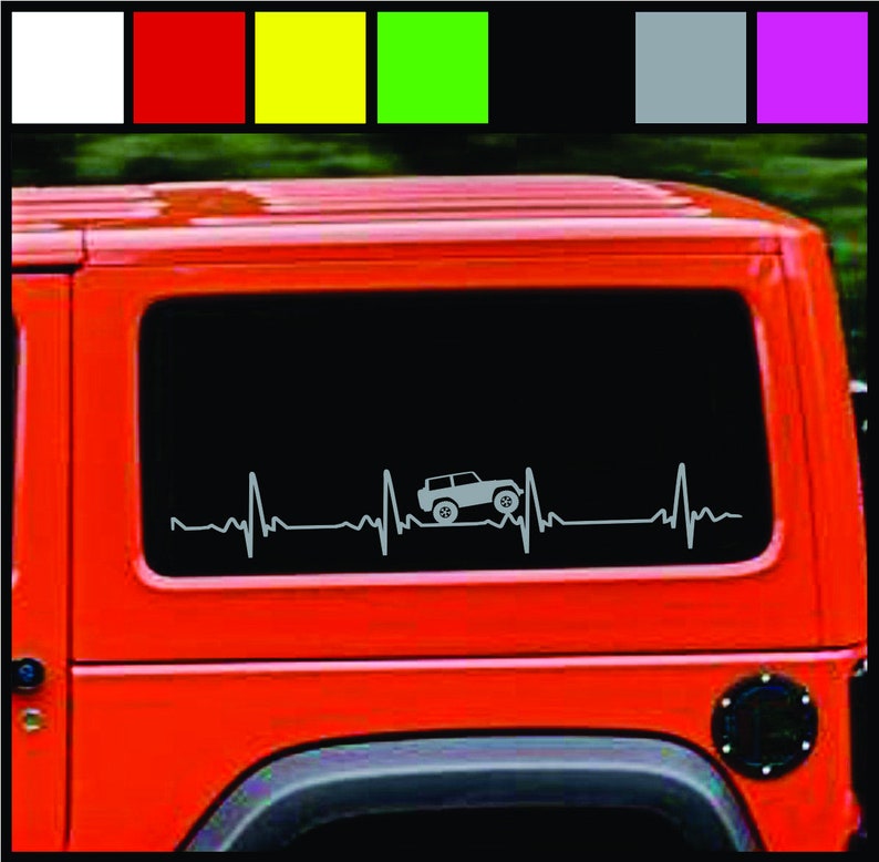 Heart beat EKG for Jeep Wrangler Large Sticker / Decal for | Etsy