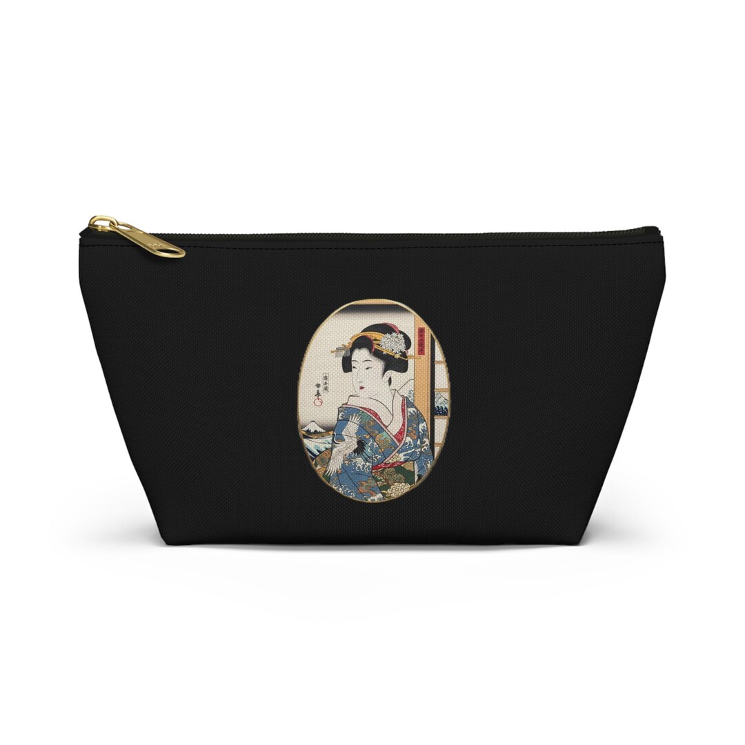 Vintage Japanese Geisha Portrait Accessory Pouch | T-bottom Makeup Bag ...