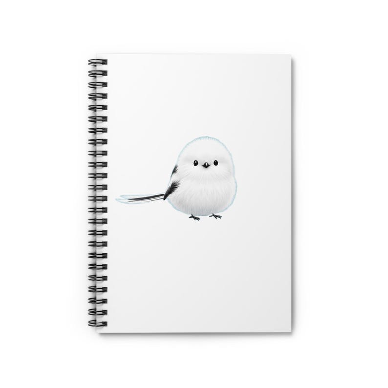 Fluffy Long-tailed Tit Notebook | Spiral Ruled Journal - Etsy