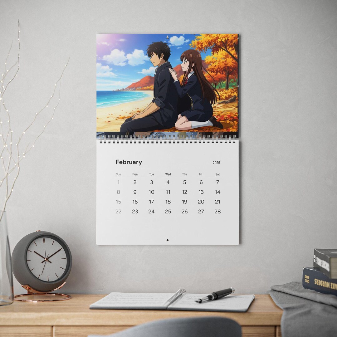 Romantic Anime Couple Wall Calendar 2026 | Standard Wall Calendar - Etsy