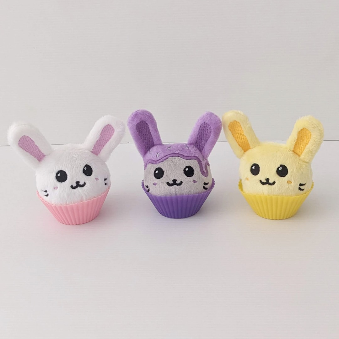 Bunny Rabbit Cupcake Mochi Plushie, Soft Toy, Kids Stuffed Toy Handmade ...