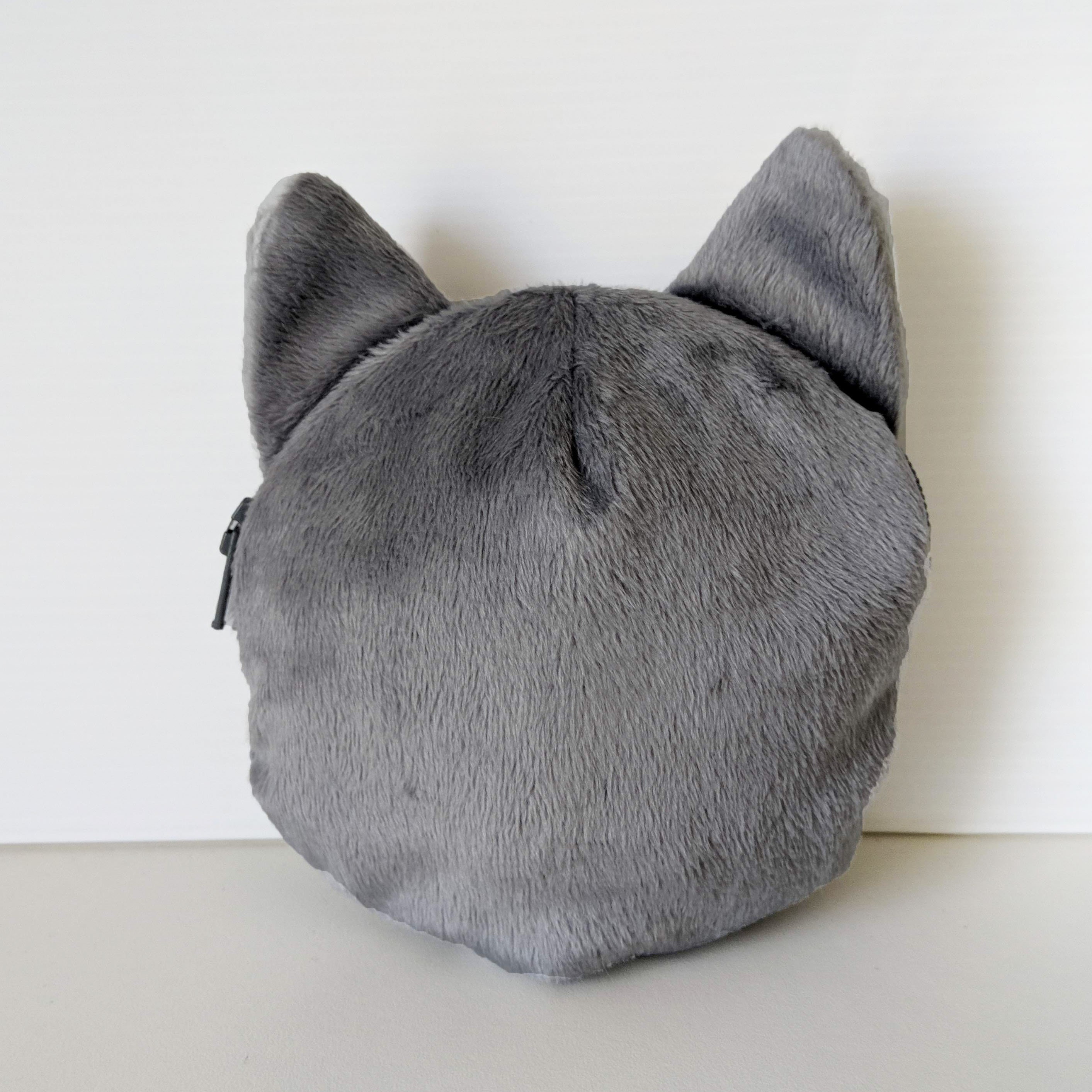 Cat Shaped Coin Purse in Grey Plush Minky - Etsy Nederland