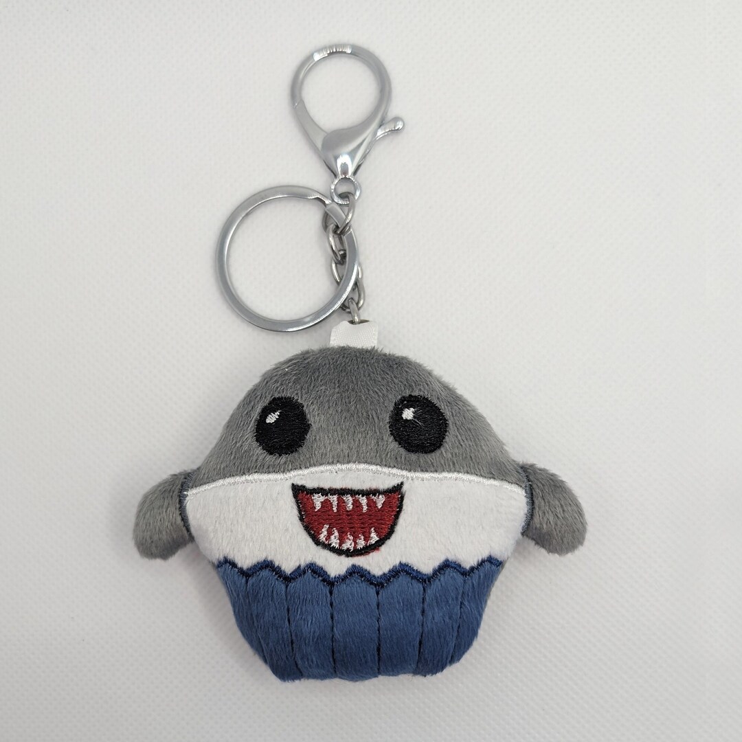 Shark Cupcake Plushie Keyring Soft Toy Bag Charm Handmade From Minky - Etsy