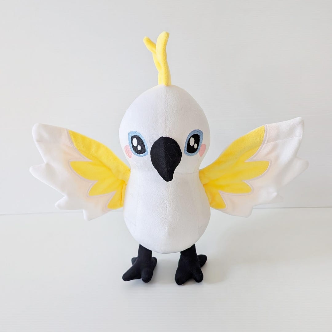 White Cockatoo Bird Plushie, Soft Toy, Kids Stuffed Toy Handmade From ...