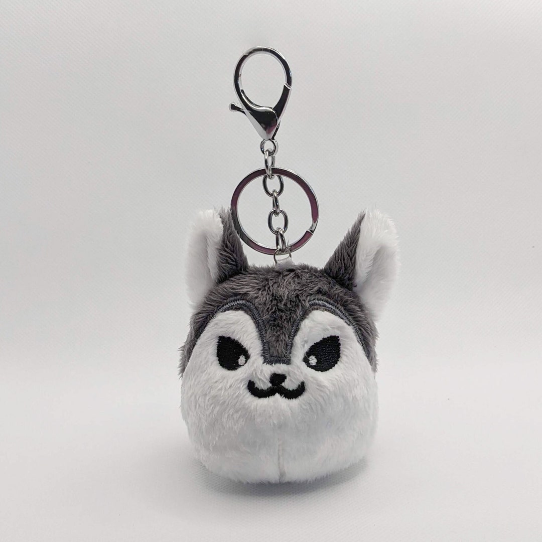 Wolf Plushie Keyring Soft Toy Bag Charm Handmade From Minky - Etsy