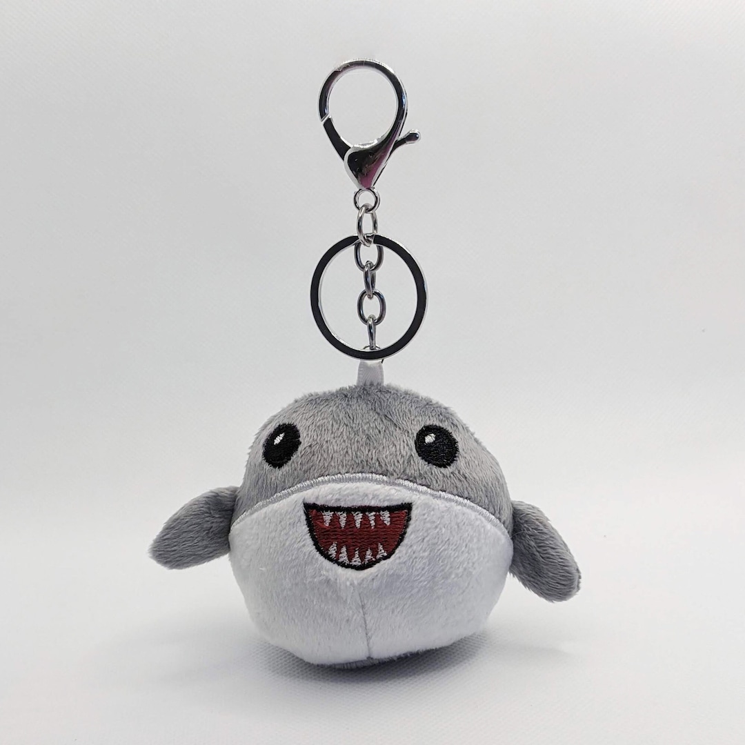 Shark Plushie Keyring Soft Toy Bag Charm Handmade From Minky - Etsy