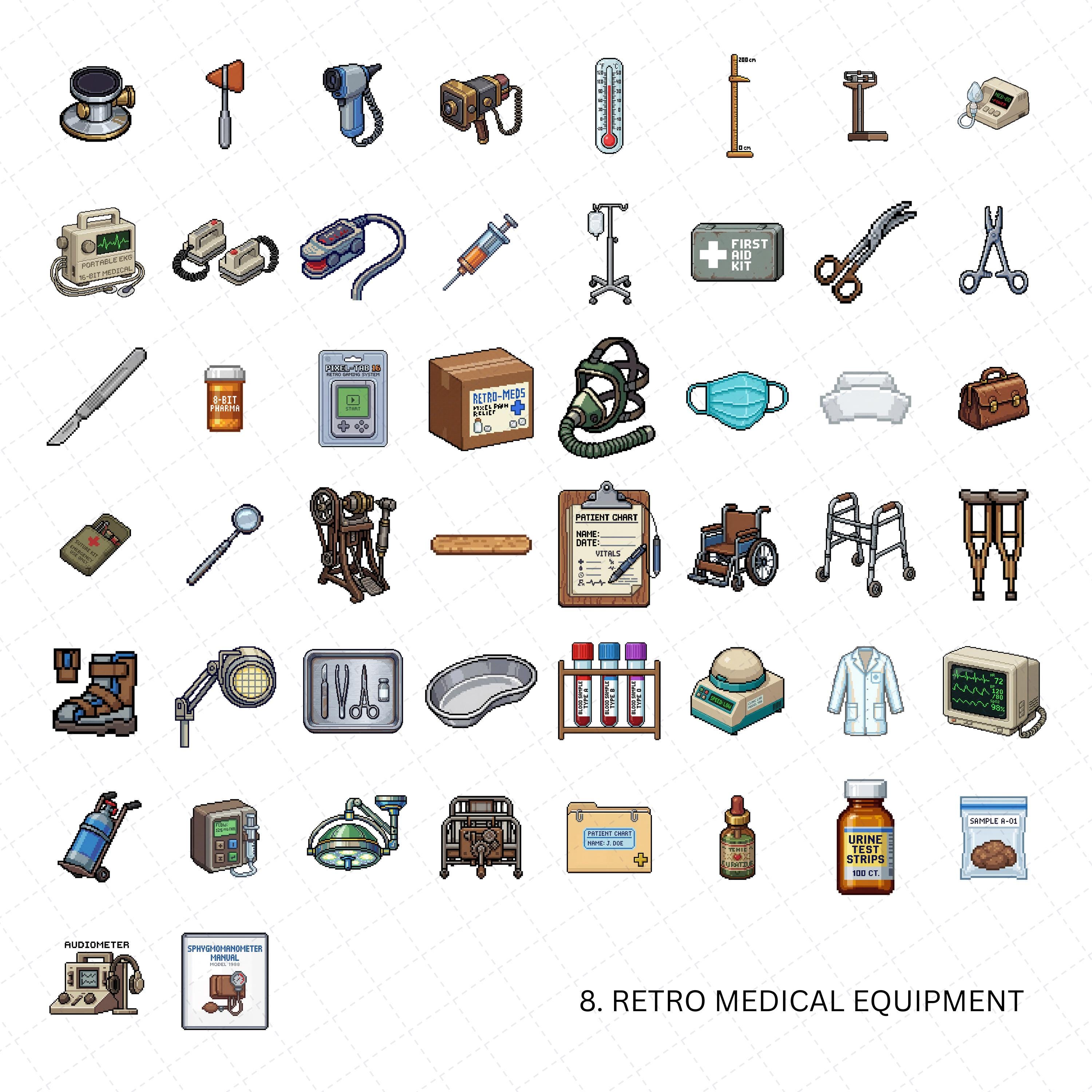 Pixel Retro Tech Vol.2 PNG Clipart Bundle • 500+ Pixel Icons • Vintage ...