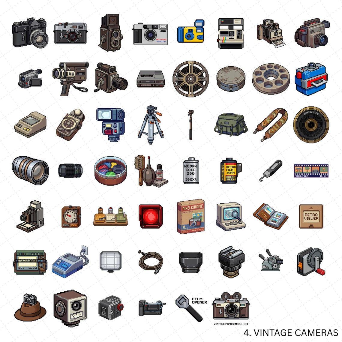 Pixel Retro Tech Vol.2 PNG Clipart Bundle • 500+ Pixel Icons • Vintage ...