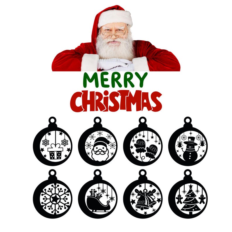 Christmas Ornaments SVG Bundle, Laser Cut CNC Vector Files - Etsy