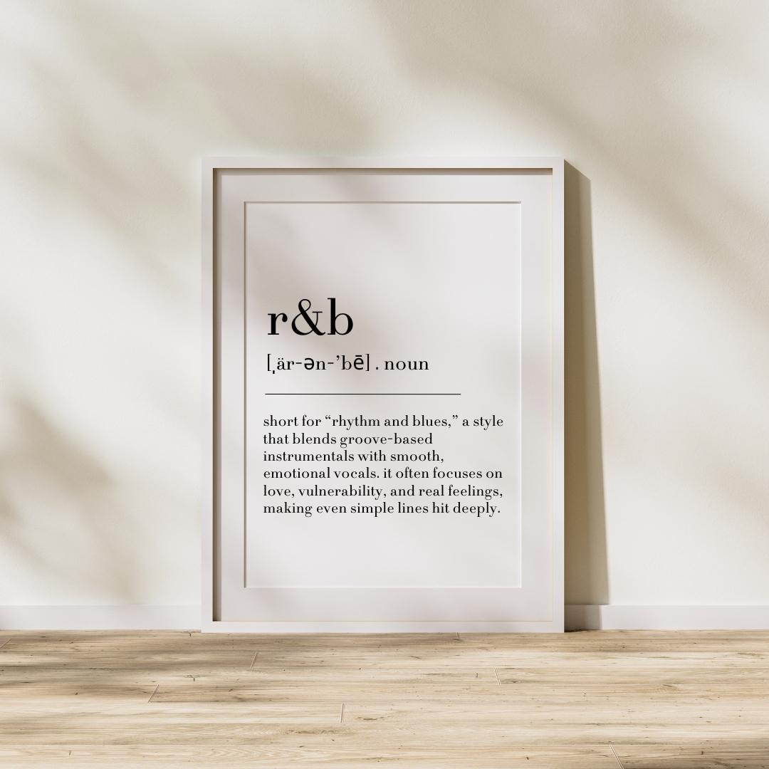Rnb Definition Print Wall Art: Minimalist Typography (digital Download ...