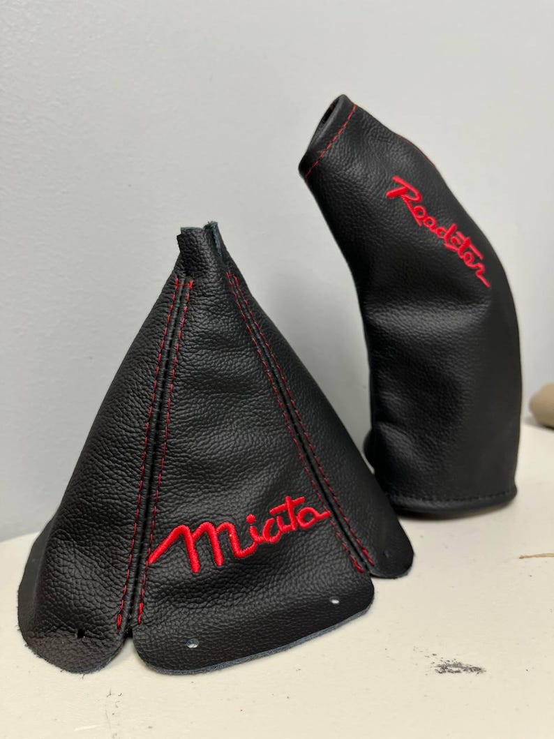For Mazda MX-5 MK1 Leather Shift and E Brake Boot: 'miata' and ...