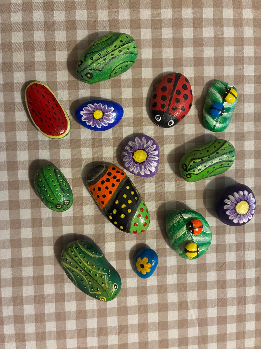 Hand Painted Summer Rocks Garden Stone Art Set - Etsy