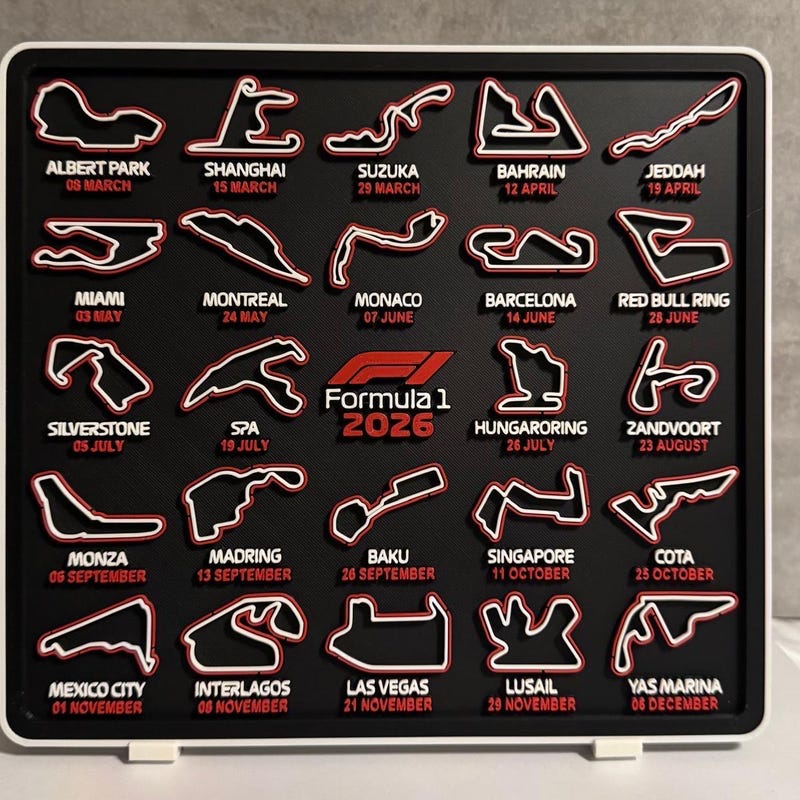 F1 Desk Calendar 2026 - Etsy UK