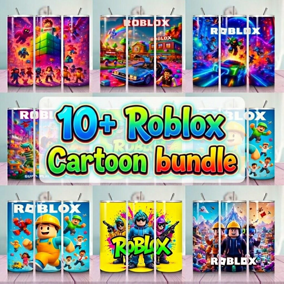 10+ Cartoon Gaming Character Tumbler Wrap Bundle • Boys & Girls Gamer ...