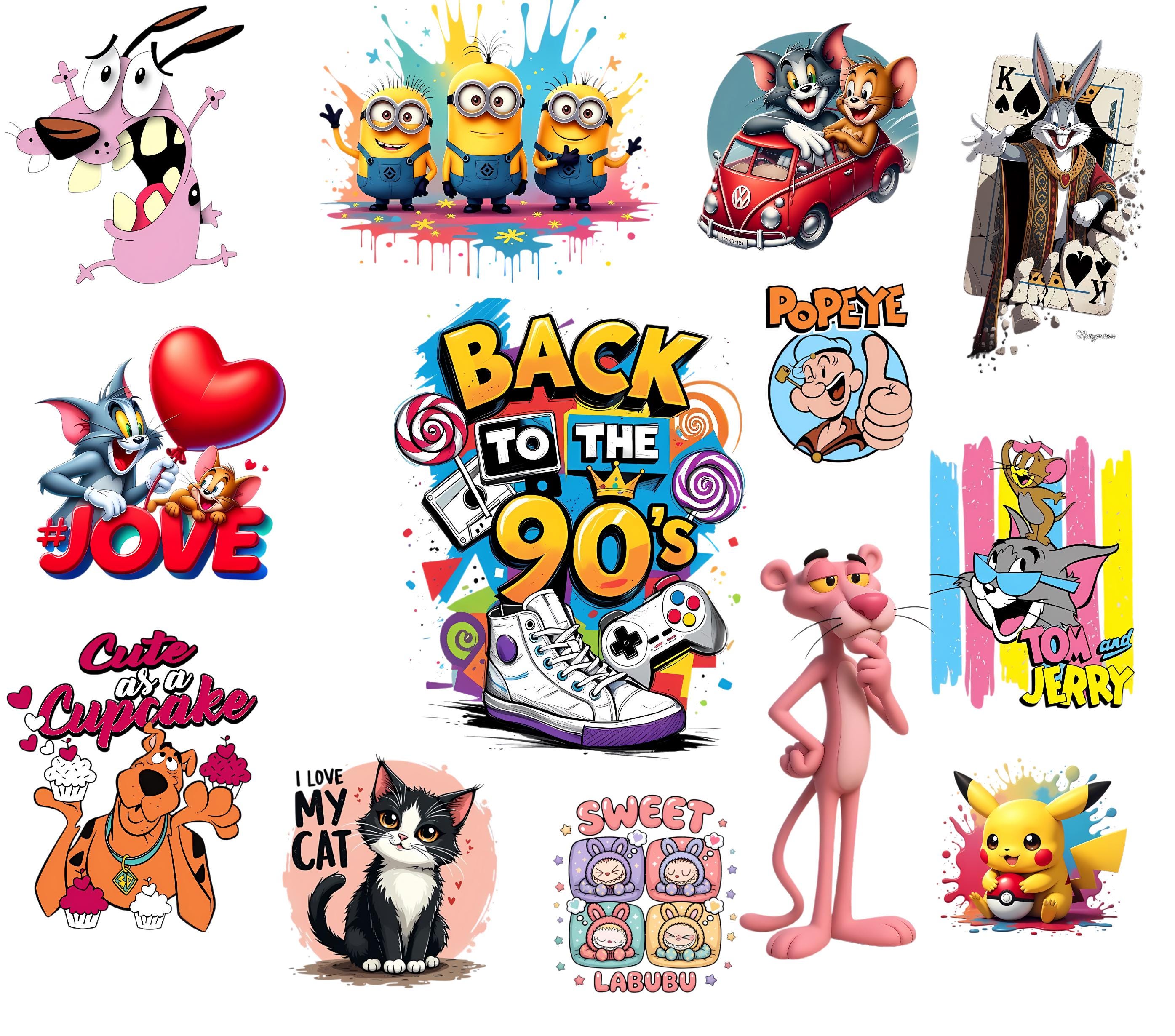 170+ Retro 80s 90s Cartoon PNG Bundle | Nostalgic Clipart - Crafty Temps