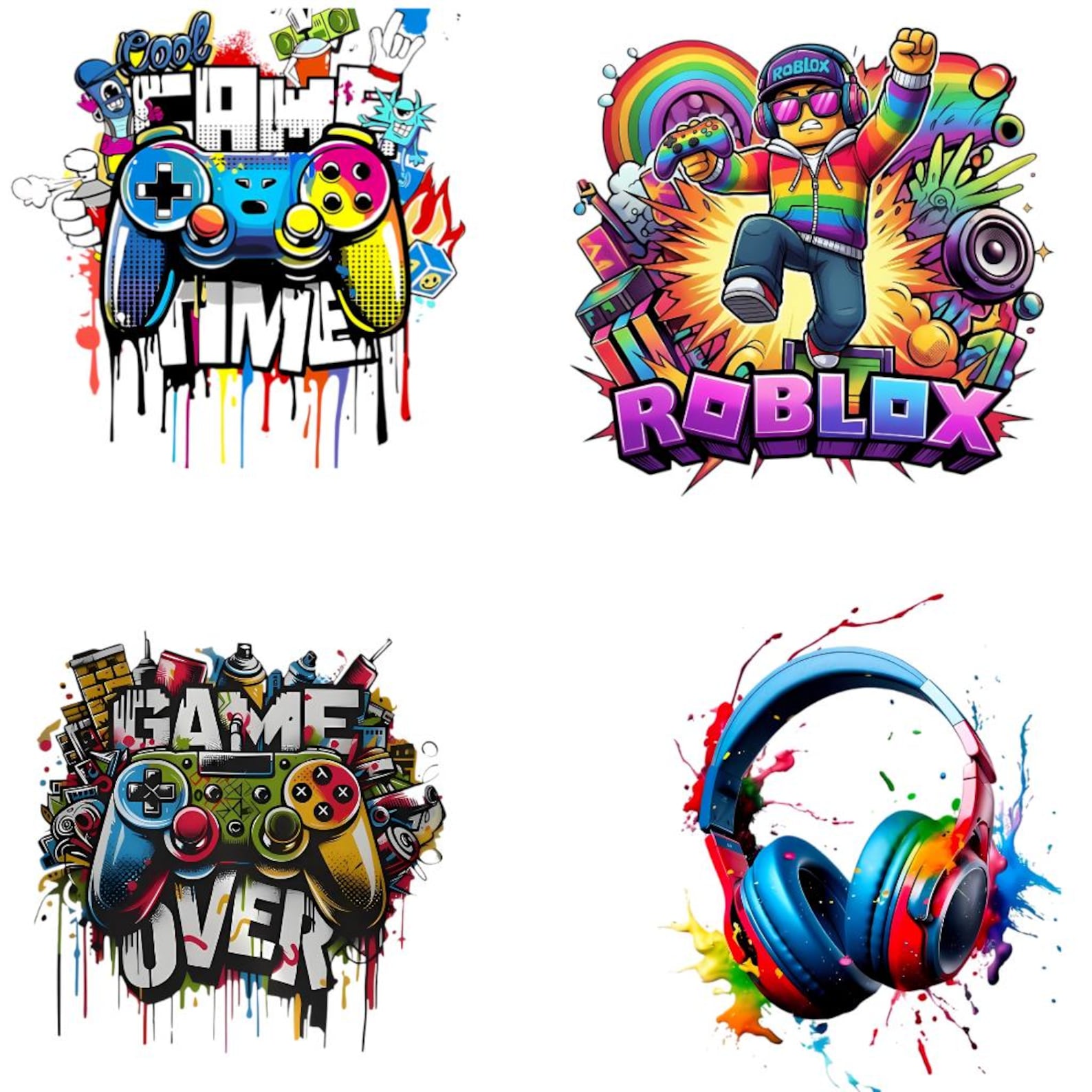 10+ Colorful Gamer Sublimation Designs, Video Game Controller Clipart ...