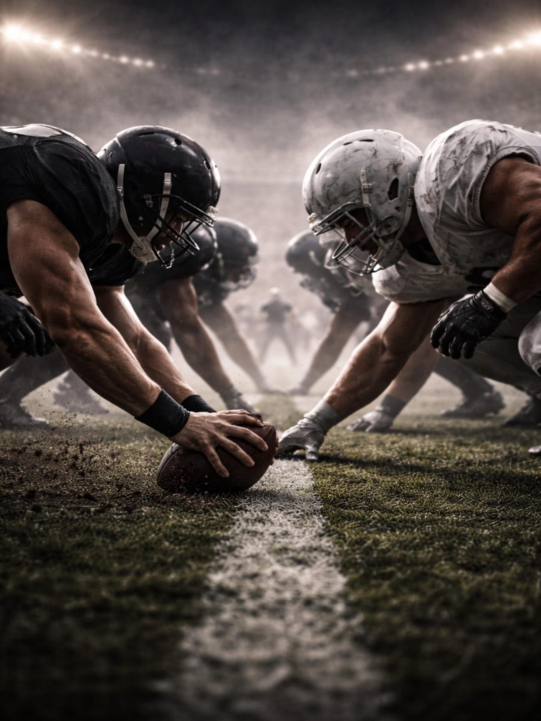 Dramatic Gridiron Standoff Wall Art – Cinematic Football Battle Print ...