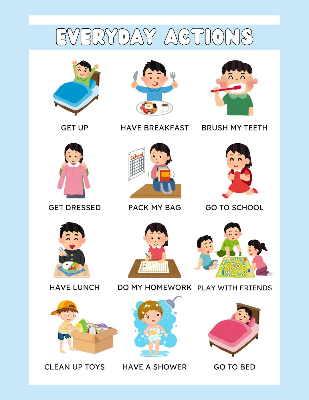 Autism Visual Schedule, Daily Routine Picture Cards (printable PDF) - Etsy