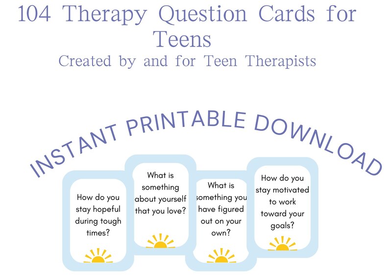 104 Strength-based Therapy Questions for Teens - Etsy