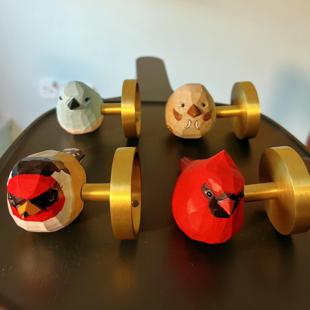 Handmade Wood Angry Bird Wall Hooks Kids Room Coat Hooks Brass Wall ...