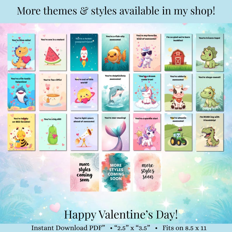 Ocean Animal Valentine Cards for Kids – 9 Printable Ocean Classroom ...