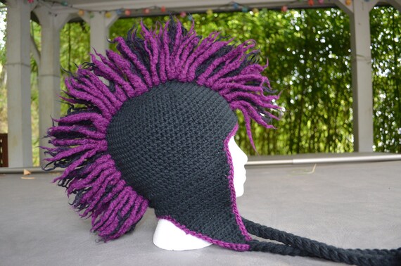 Items similar to Mohawk Hat Purple on Etsy