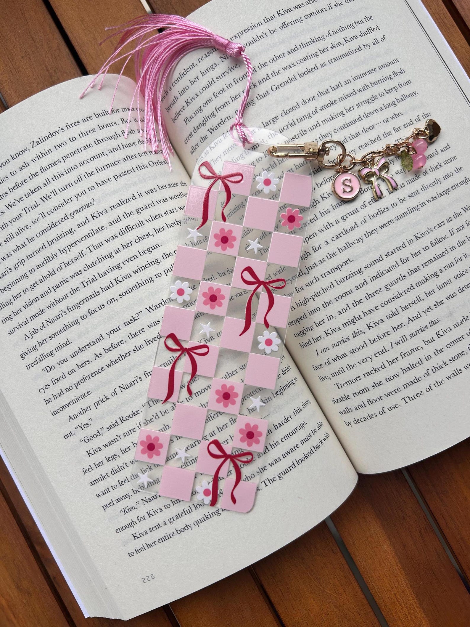 Valentine's Day Pink Coquette Acrylic Bookmark 6x2 | Personalized ...