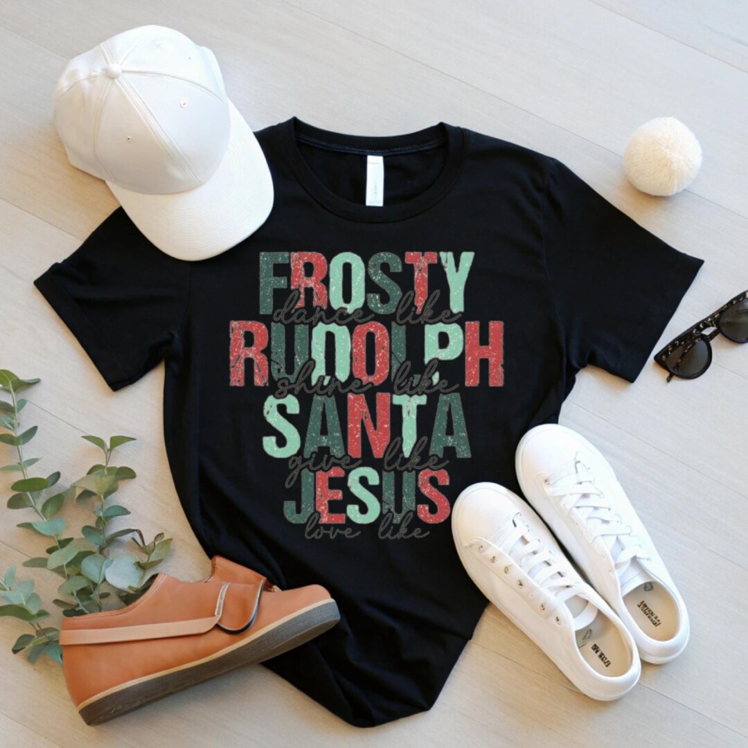Frosty Rudolph Santa Jesus Christmas Sweatshirt, Faith Holiday Crewneck ...